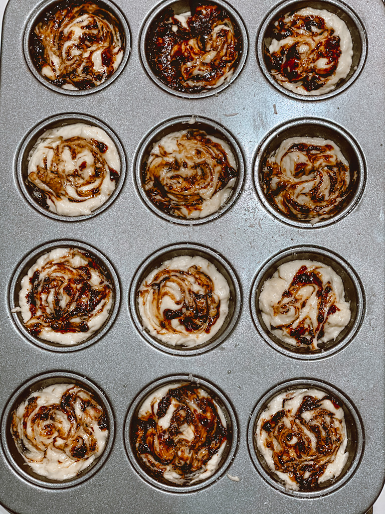 Fig Swirl and Almond Muffins - Thyme With Caroline